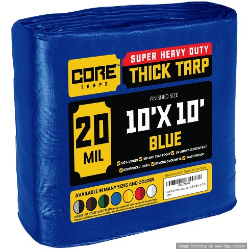 Core Tarps 120'' X 120'' Heavy Duty 20 Mil Tarp Cover, Uv Resistant ...