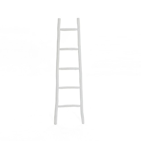 Luxenhome White Solid Wood 5-rung Blanket Ladder : Target