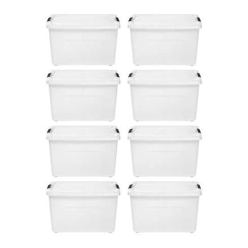 Iris 8pk 53qt Stack And Pull Storage Box Natural : Target