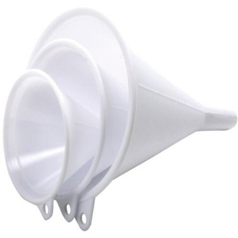 Norpro Plastic Funnel, Set Of 3 Set Of Three White : Target