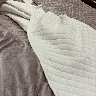 Full/queen Luxe Diamond Stitch Velvet Quilt Mauve - Threshold™ : Target