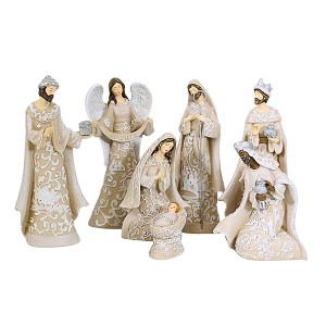 Roman 7.0 Inch Nativity Set W/ Angel Christmas Figurine Set , Christmas ...