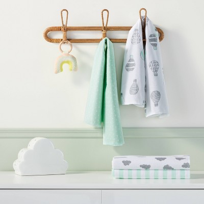 Flannel Baby Blanket In The Clouds 4pk - Cloud Island™ Green : Target