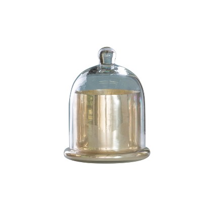 Transpac Glass 6 In. Gold Harvest Mercury Jar With Cloche : Target
