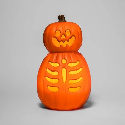 Northlight 14.5" Skeleton With Jack-o-lanterns And Black Cat "happy ...