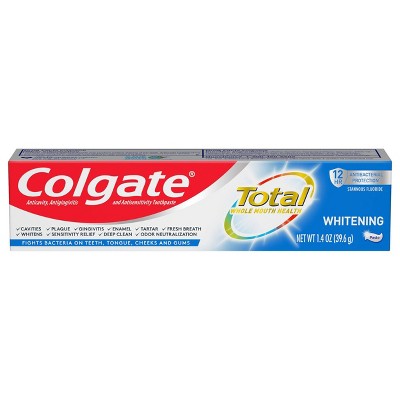 Colgate Total Travel Size Whitening Paste Toothpaste - Trial Size - 1 ...