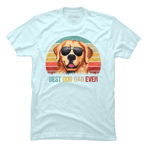 Men's Design By Humans Best Dog Dad Ever Golden Retriever By Luckycharm99 T-shirt - Light Blue ...