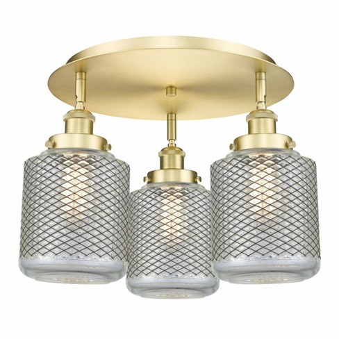 Innovations Lighting Edison 3 - Light Flush Mount In Satin Gold : Target