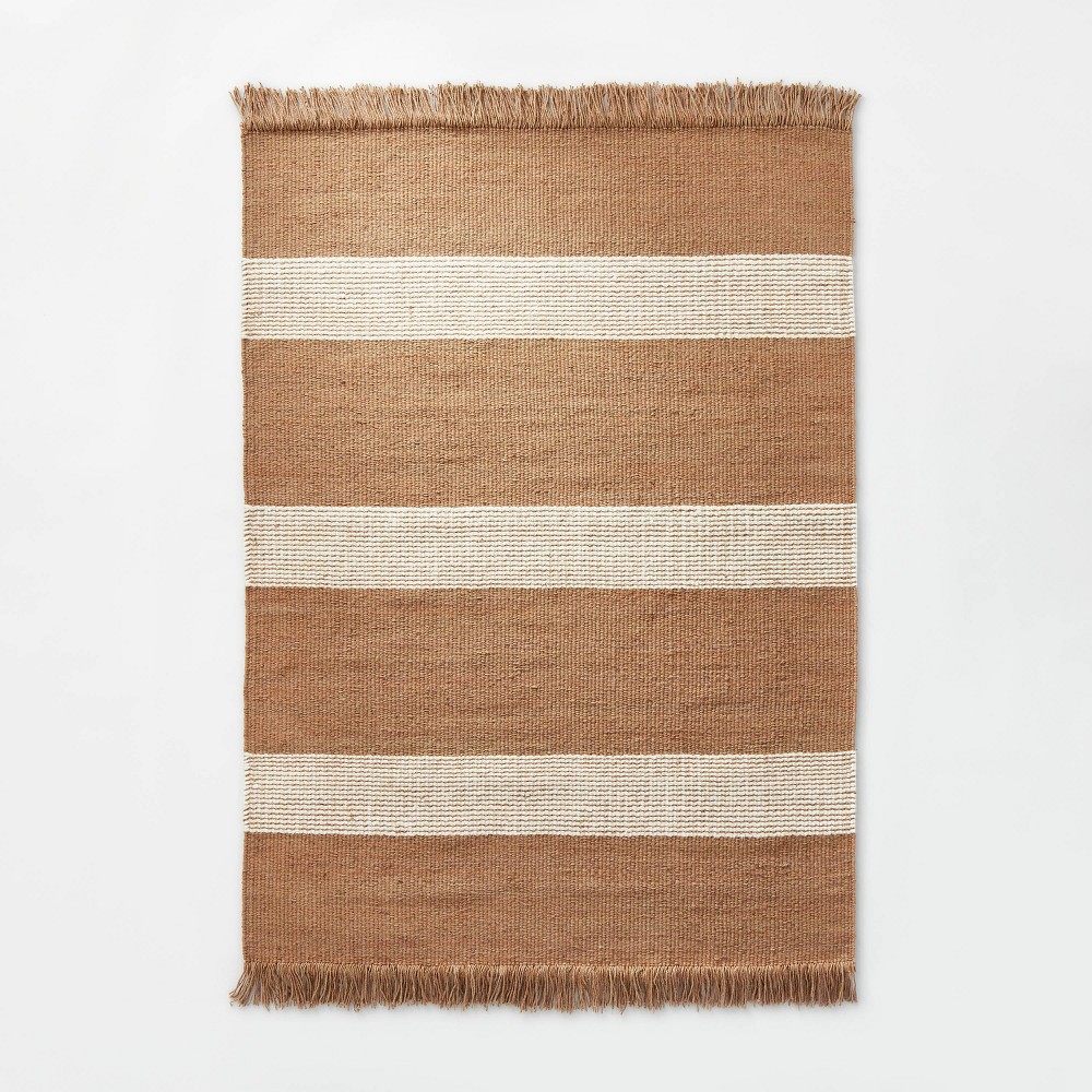 UPC 191908886909 - 3'x5' Highland Hand Woven Striped Jute/Wool Rug Tan ...