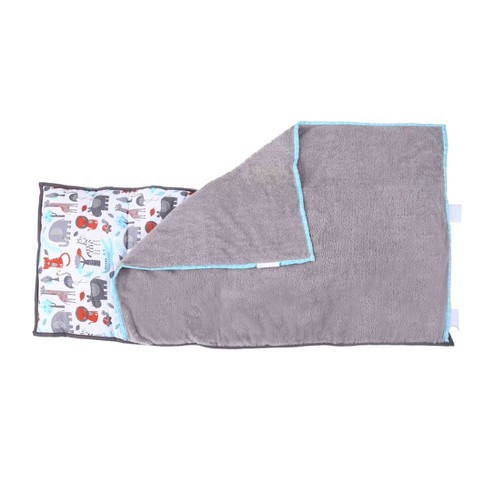 Bacati - Safari Jungle Animals Aqua Orange Gray Toddler Nap Mat : Target