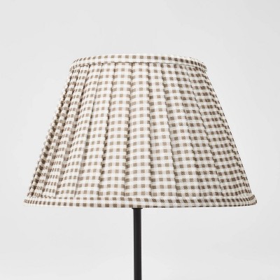 Gingham Pleated Lamp Shade Brown - Threshold™ Designed With Studio ...