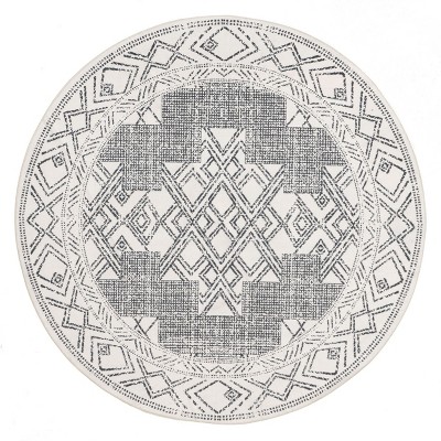 Nuloom Wynn Braided Indoor/outdoor Area Rug, Round 8', Salt And Pepper ...