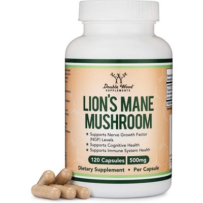 Lion's Mane Mushroom - 120 X 500 Mg Capsules By Double Wood Supplements ...