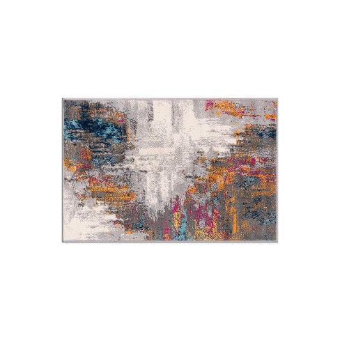 World Rug Gallery Bari Contemporary Abstract Art Area Rug - Multi 2'x3 ...