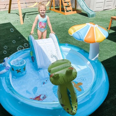 Intex 57165ep Gator Outdoor Inflatable Kiddie Pool Water Play Center ...