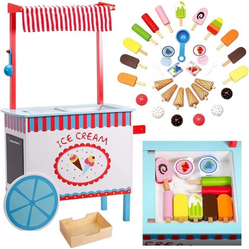 Svan Ice Cream Cart Kids Pretend Play Stand- 33+ Piece Accessories ...