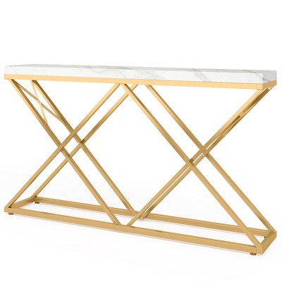 Tribesigns 55 Inch Entryway Table Narrow Long Console Table, White And ...