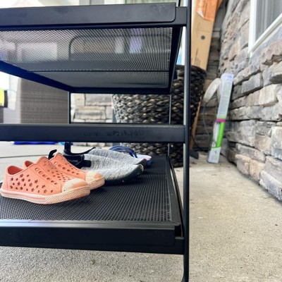 2 Tier Shoe Rack Black Metal Mesh - Brightroom™ : Target