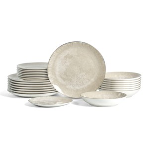 Christian Siriano Onyx 24-Piece Dinnerware Set Porcelain, Service for 8 ...