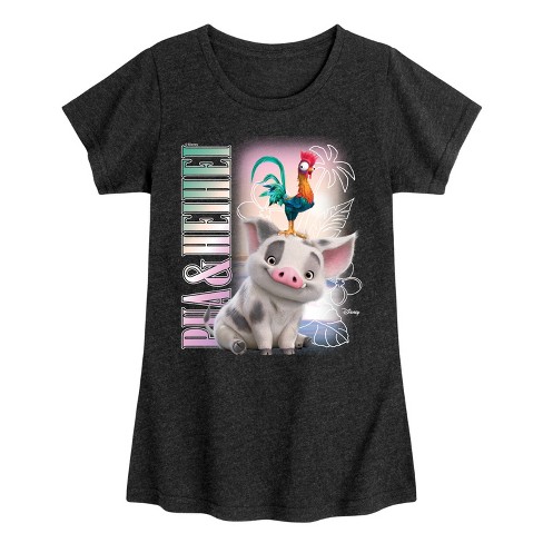 Moana Pua And Hei Hei Vintage Bootleg Fitted Short Sleeve Graphic T ...