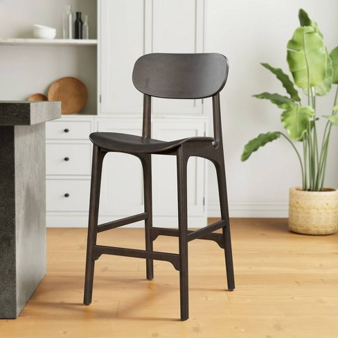 Boraam Solvang Wood Bar Stool Carbonite Finish : Target