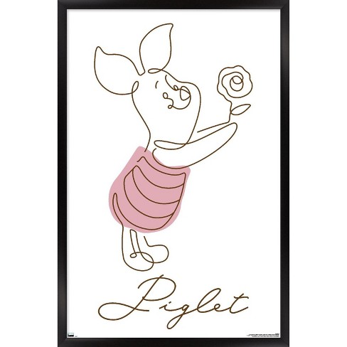 Trends International Disney Simple Moments Line Art - Piglet Framed ...