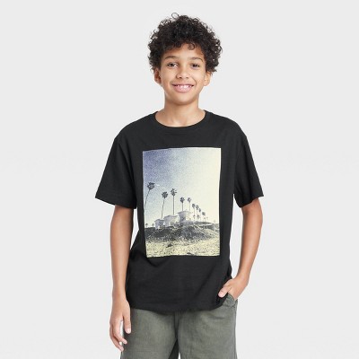 Boys' Beach Short Sleeve Graphic T-shirt - Art Class™ Black : Target