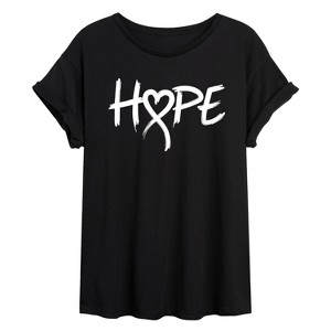 Women's - Instant Message - Brushstroke Hope Oversized Graphic T-Shirt ...