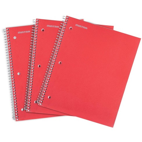Spiral Durable Notebooks, (1 Subject) (red, College Ruled 3pk) : Target