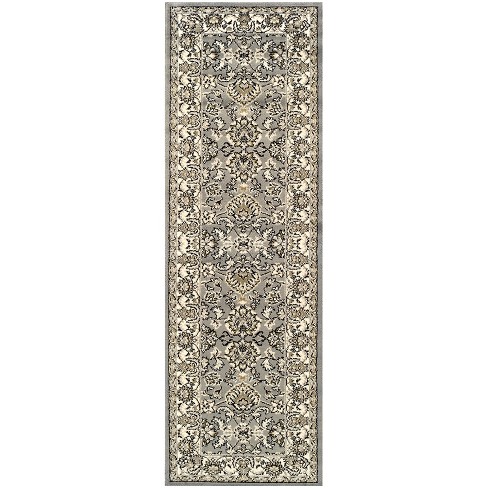 Traditional Floral Scroll Indoor Area Rug Or Runner, 2'7"x8', Cream ...