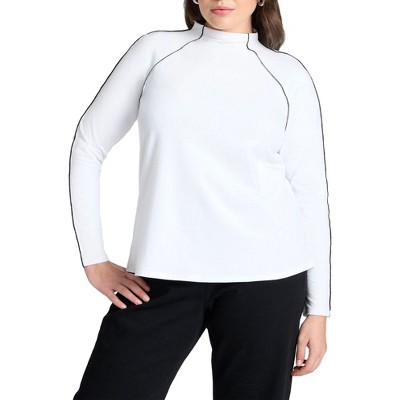 Eloquii Women's Plus Size Seam Detail Top - 14/16, White : Target