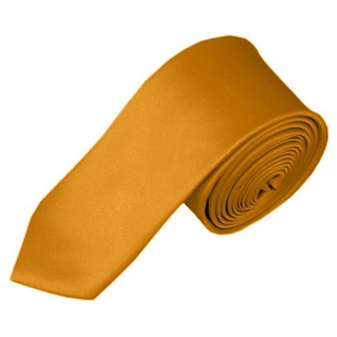 Thedappertie Men's Gold Bar Color Skinny 2 Inch Wide And 57 Inch Long Necktie : Target