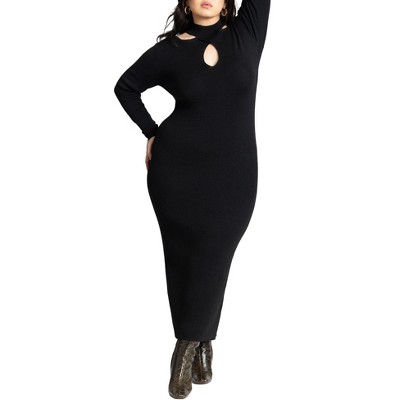 Eloquii Women's Plus Size Keyhole Midi Sweater Dress : Target