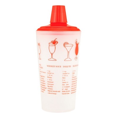 Collins Red Recipe Cocktail Shaker Set - Liquor Shaker With Recipe ...