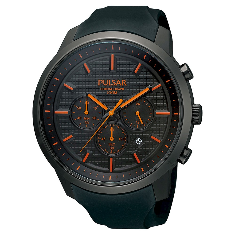 UPC 037738140289 - Pulsar Watch, Men's Chronograph Black Polyurethane ...