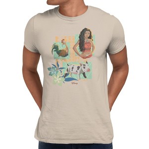 Disney Moana Live Action Men's Hei Hei Pua Squares T Shirt : Target