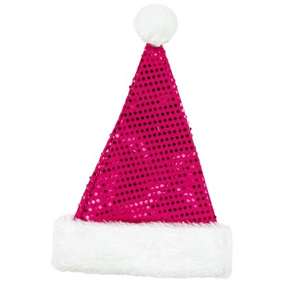 Northlight Adult Sequined Christmas Santa Hat With Faux Fur Cuff - One ...
