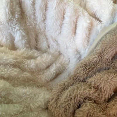 50"x60" Ruched Faux Rabbit Fur Throw Blanket - Threshold™ : Target