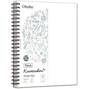 Ohuhu Double-Sided Marker Pad Art Sketchbook Bleedproof - 9"x12" Large ...