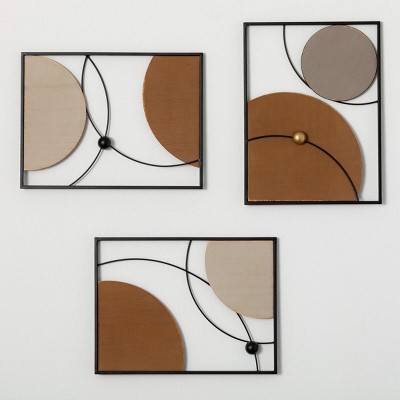 Sullivans 15.75" Modern Wall Decor Set Of 3, Wood : Target