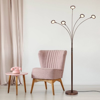 Brightech Orion 5 Modern Integrated Led Swing Arm Arc Floor Lamp Oil ...