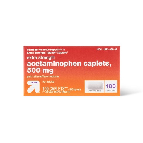 Acetaminophen Extra Strength Pain Reliever & Fever Reducer Caplets ...