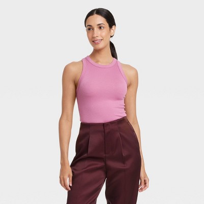 Women's Ribbed Tank Top - A New Day™ Mauve Xl : Target