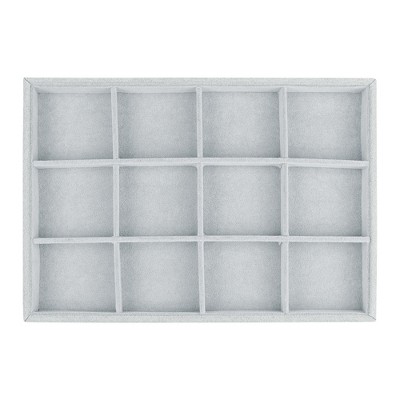 Unique Bargains Stackable Velvet Grey Jewelry Container Trays With ...