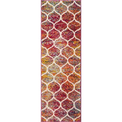 Unique Loom 2' 0 X 6' 0 Trellis Frieze Rounded Multi Area Rug : Target