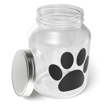 Amici Pet Buddy Paw Chalkboard Medium Glass Treats Storage Canister ...
