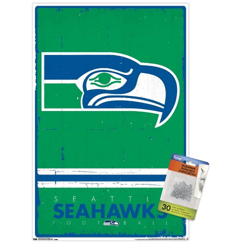 Trends International Nfl Seattle Seahawks - Retro Logo 15 Unframed Wall ...