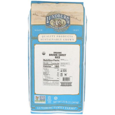 Lundberg Organic Short Grain Brown Rice - 25 Lb : Target