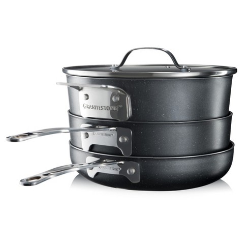Granitestone Stackmaster 5 Piece Space Saving Nonstick Cookware Set ...