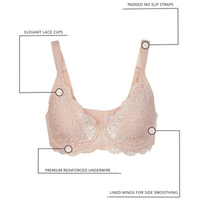 Leading Lady The Ava - Scalloped Lace Underwire Bra In Black, Size ...